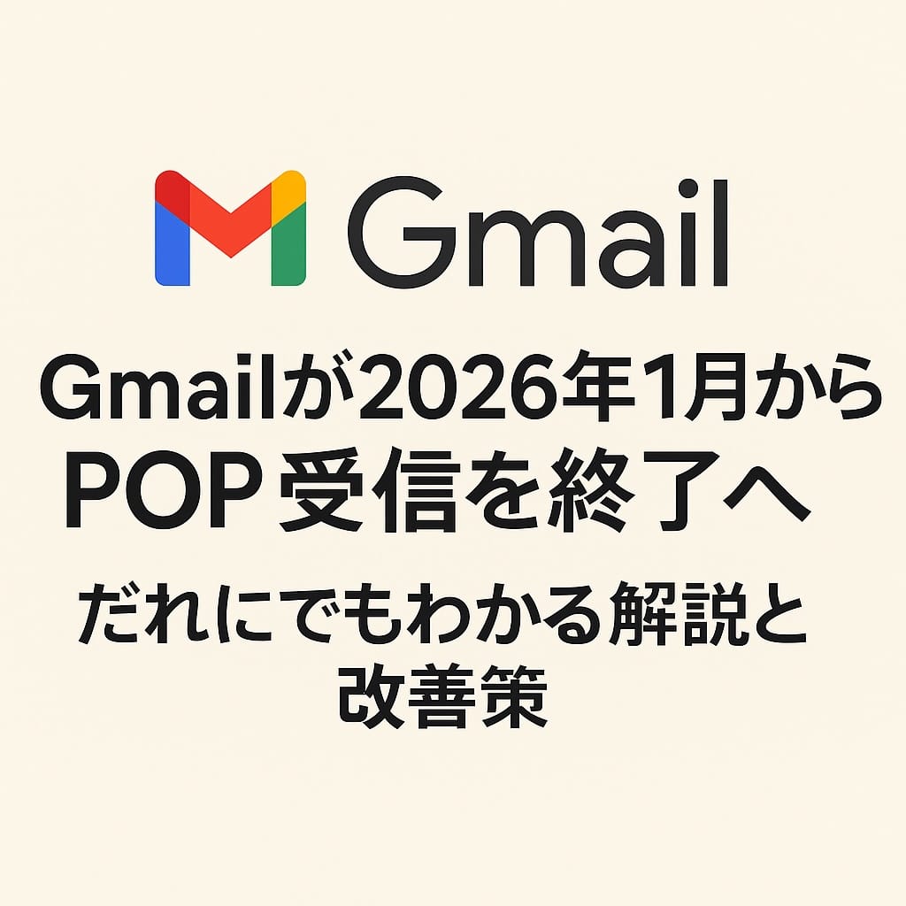 Gmailが2026年1月にPOP受信を終了｜だれにでもわかる解説と改善策